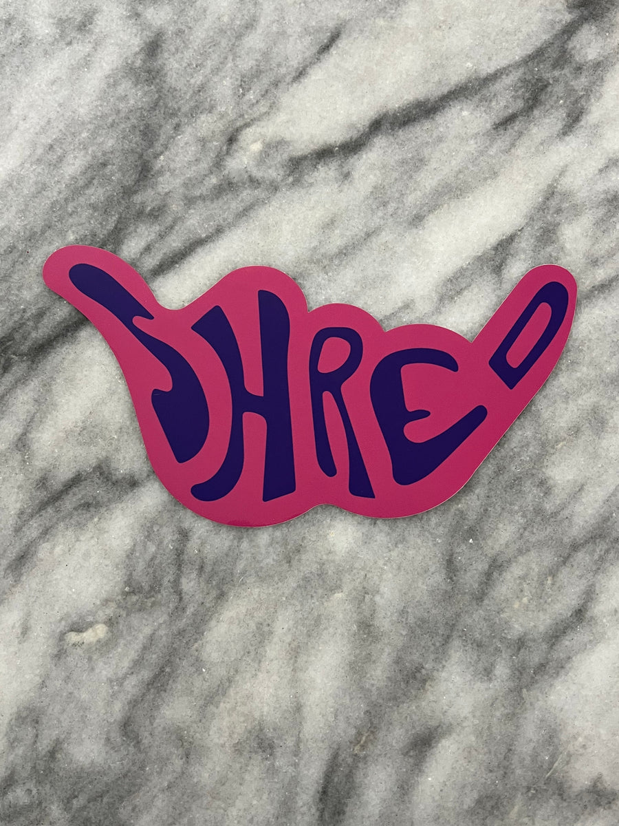 Neon Pink ShredDelish Shaka Sticker Pack